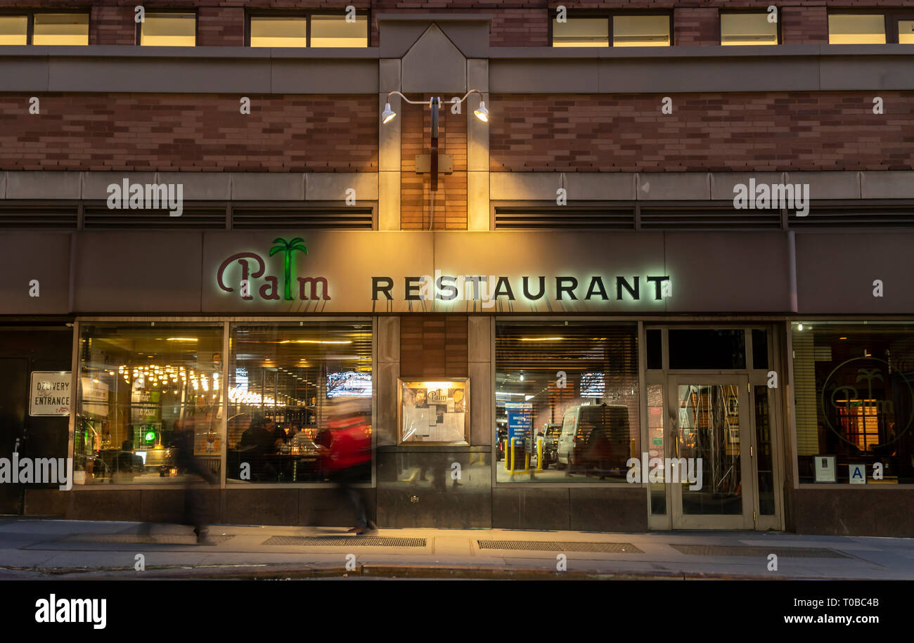 A Palm Restaurant in Midtown Manhattan in New York on Tuesday, March 12 ...