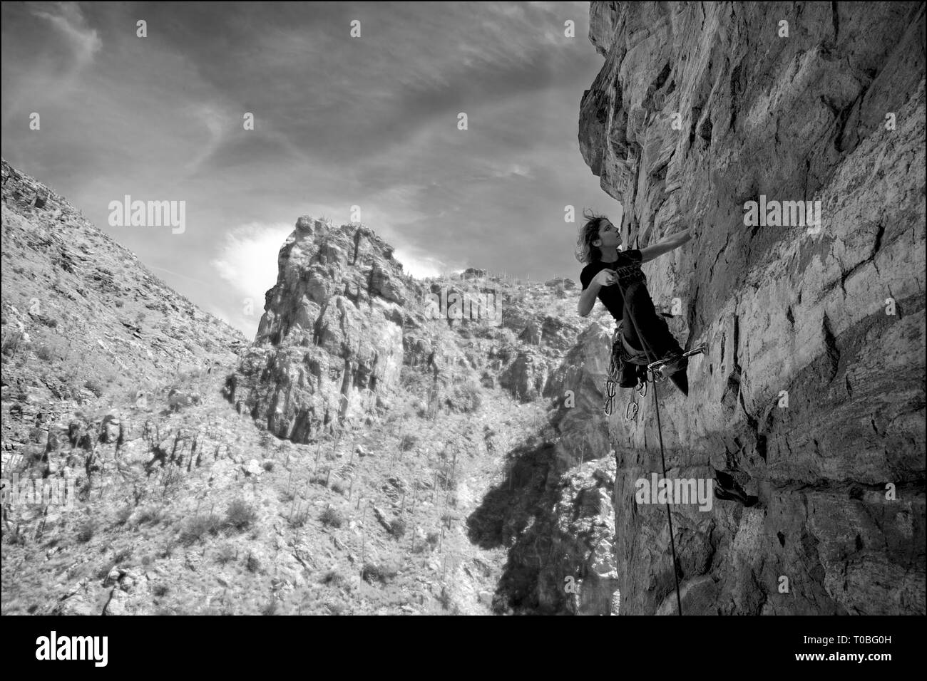 Chloe Jackson climbing on Mt. Lemmon Stock Photo - Alamy