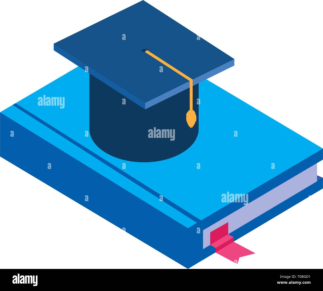 text book with graduation hat vector illustration design Stock Vector ...