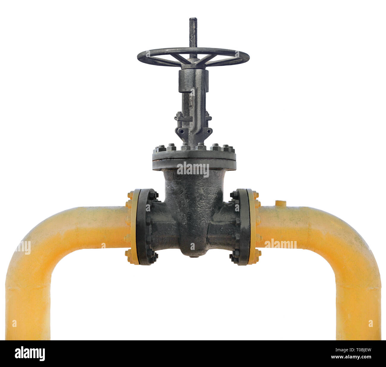 Industrial Gas Valve Wheel, Rusty Stem, Isolated Old Aged Weathered ...