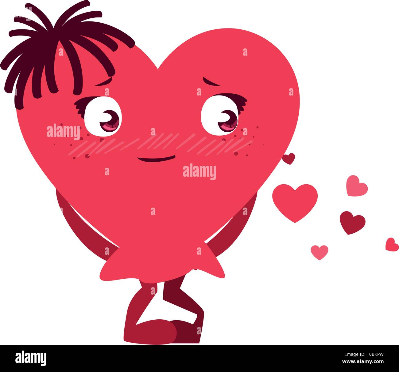 female heart kawaii character vector illustration design Stock Vector ...