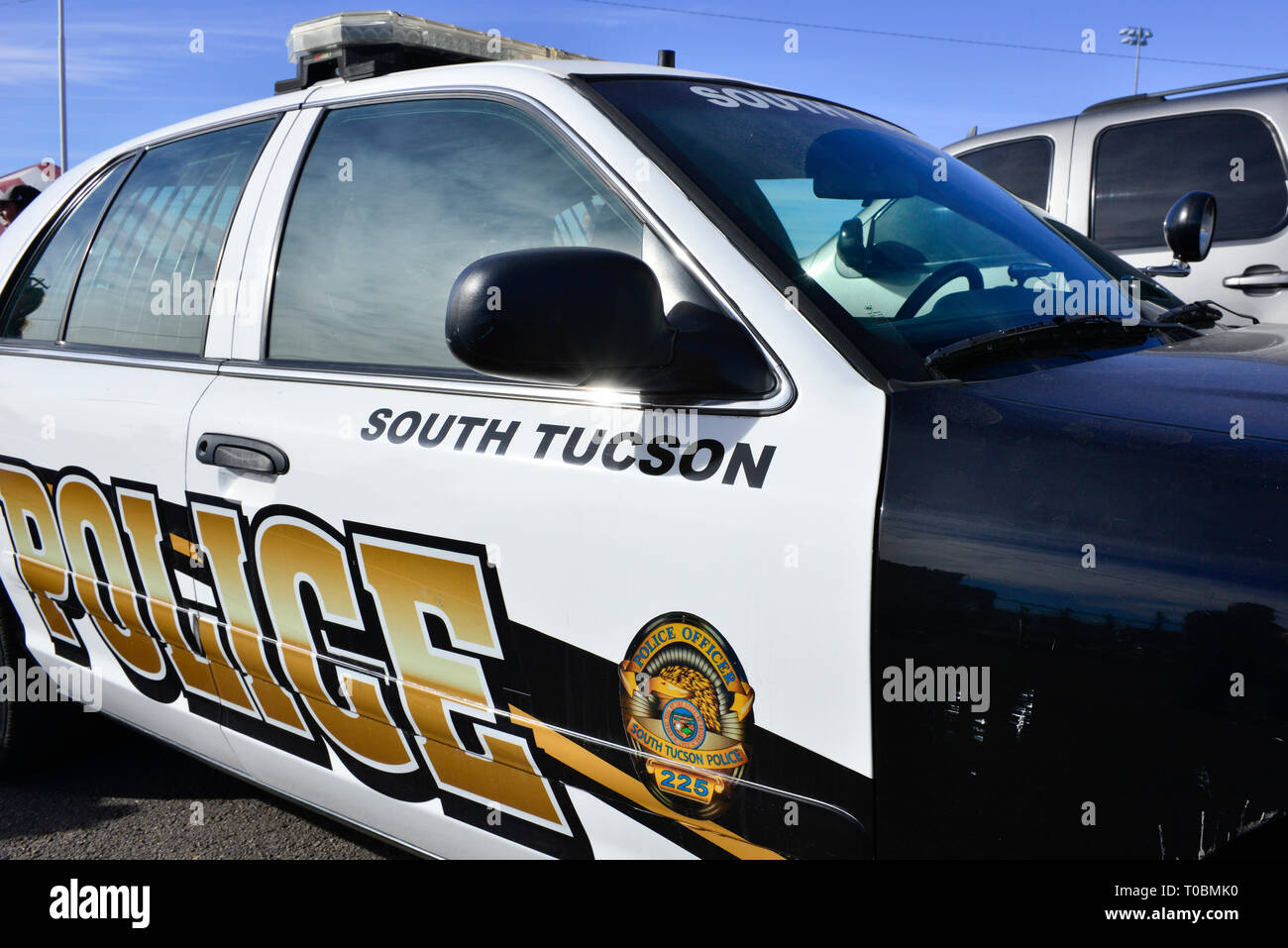 cropped image of South Tucson Police car parked in Tucson, AZ Stock ...