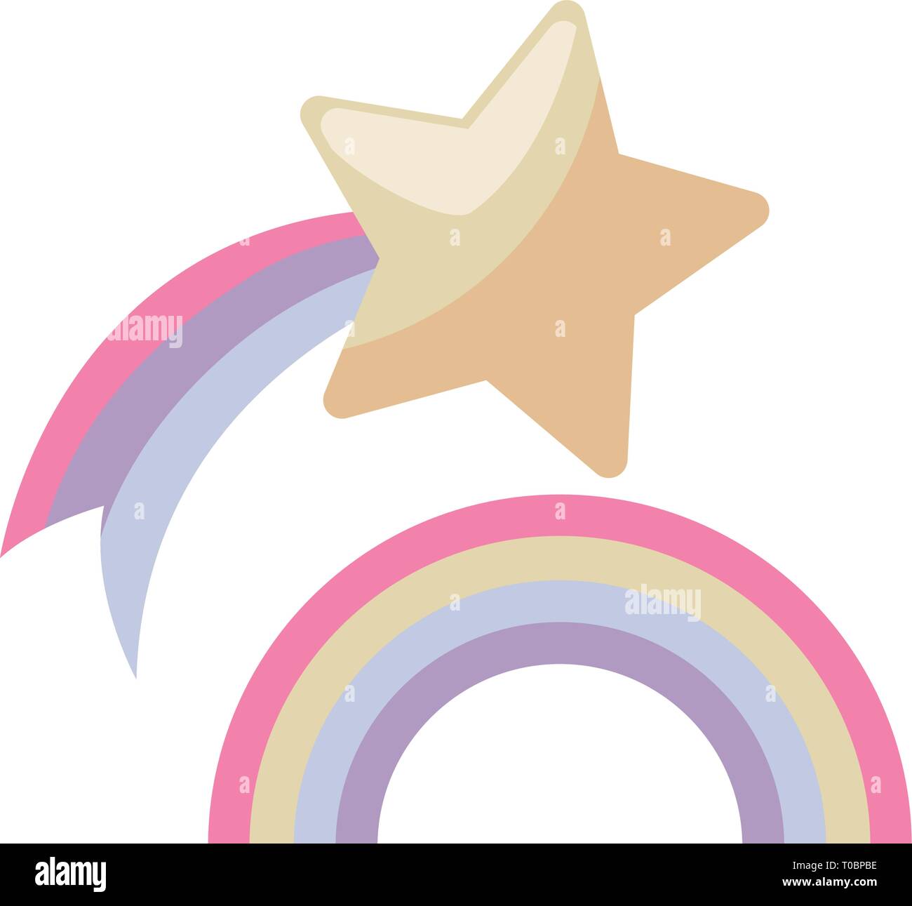 cute rainbow with star vector illustration design Stock Vector Image ...