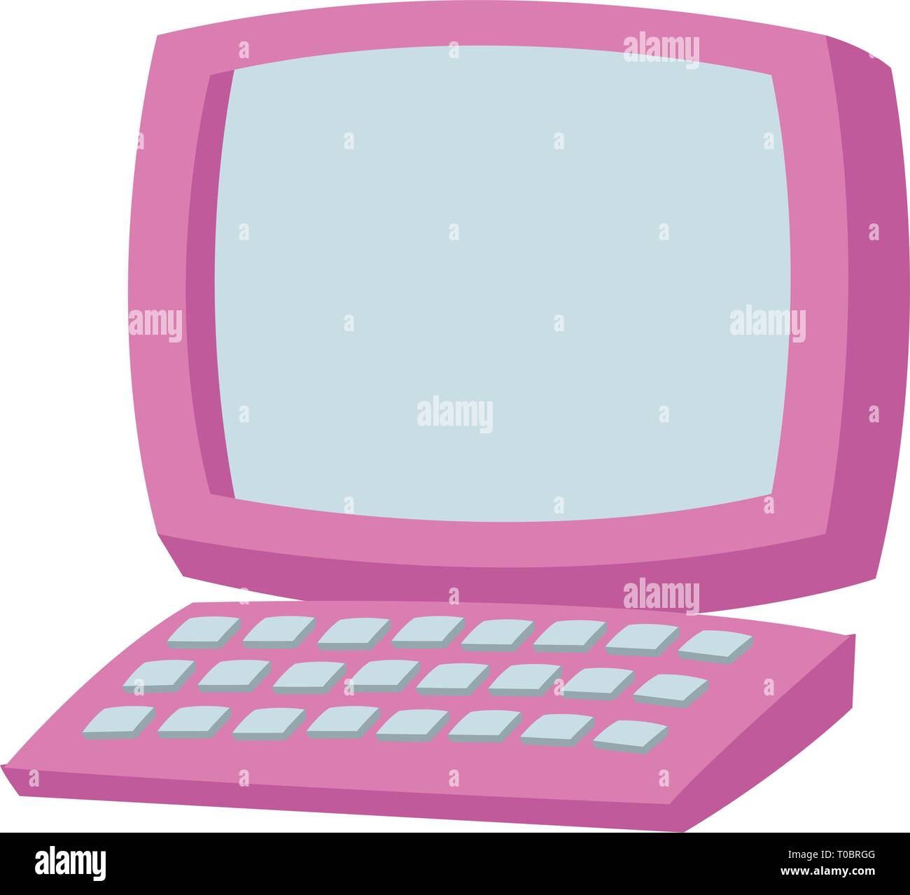 Desk computer with keyboard cartoon Stock Vector Image & Art - Alamy