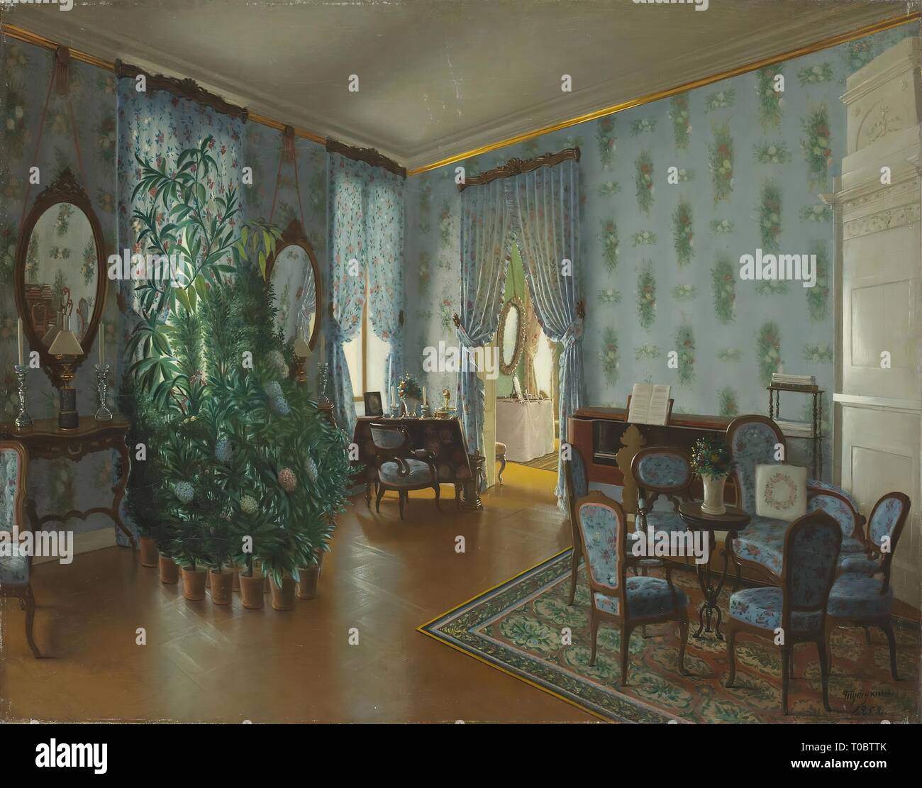'Drawing-Room'. Russia, 1852. Dimensions: 49x62 cm. Museum: State ...