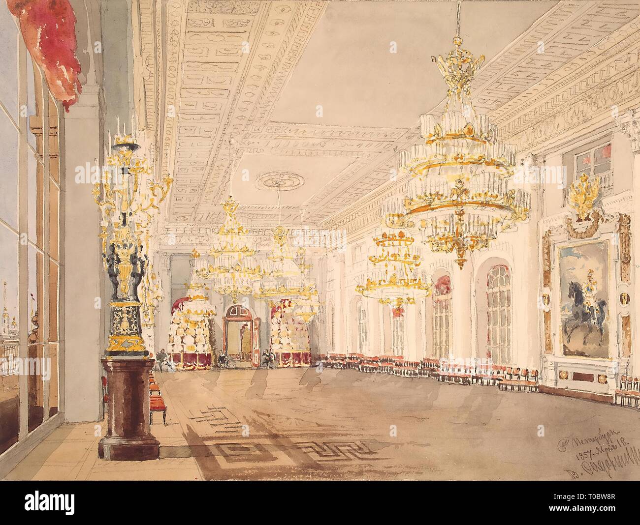 'Interiors of the Winter Palace. The Nicholas Hall'. Russia, 1857 ...