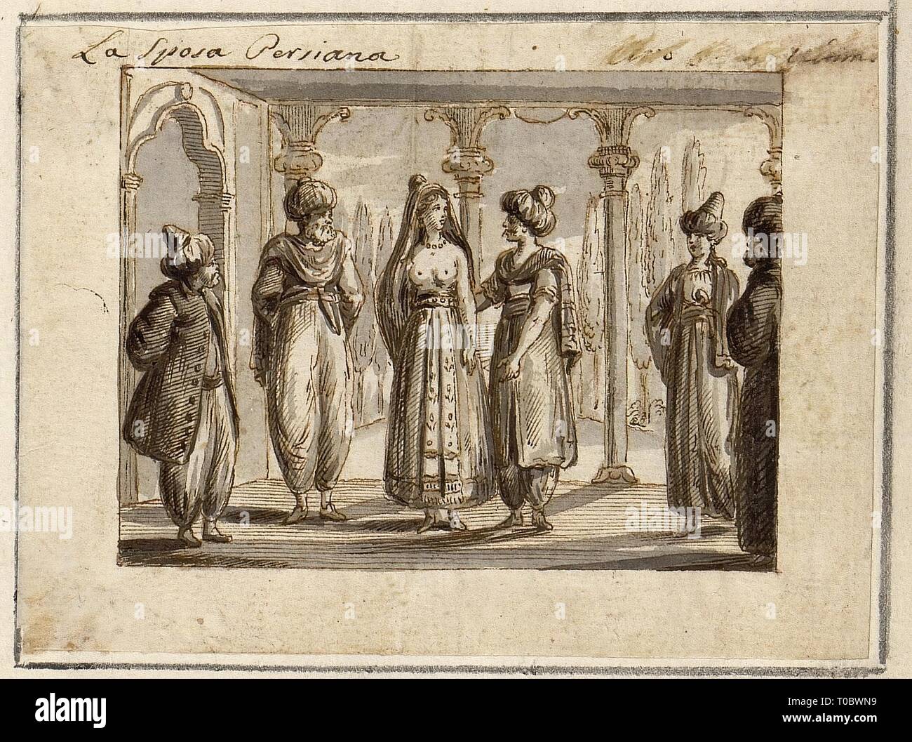 'Illustration of a scene from the play 'The Persian Wife' by Carlo ...