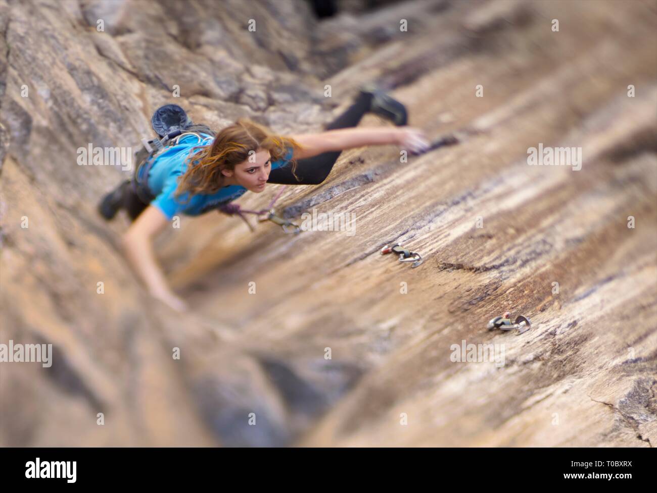 Chloe Jackson climbing on Mt. Lemmon Stock Photo - Alamy