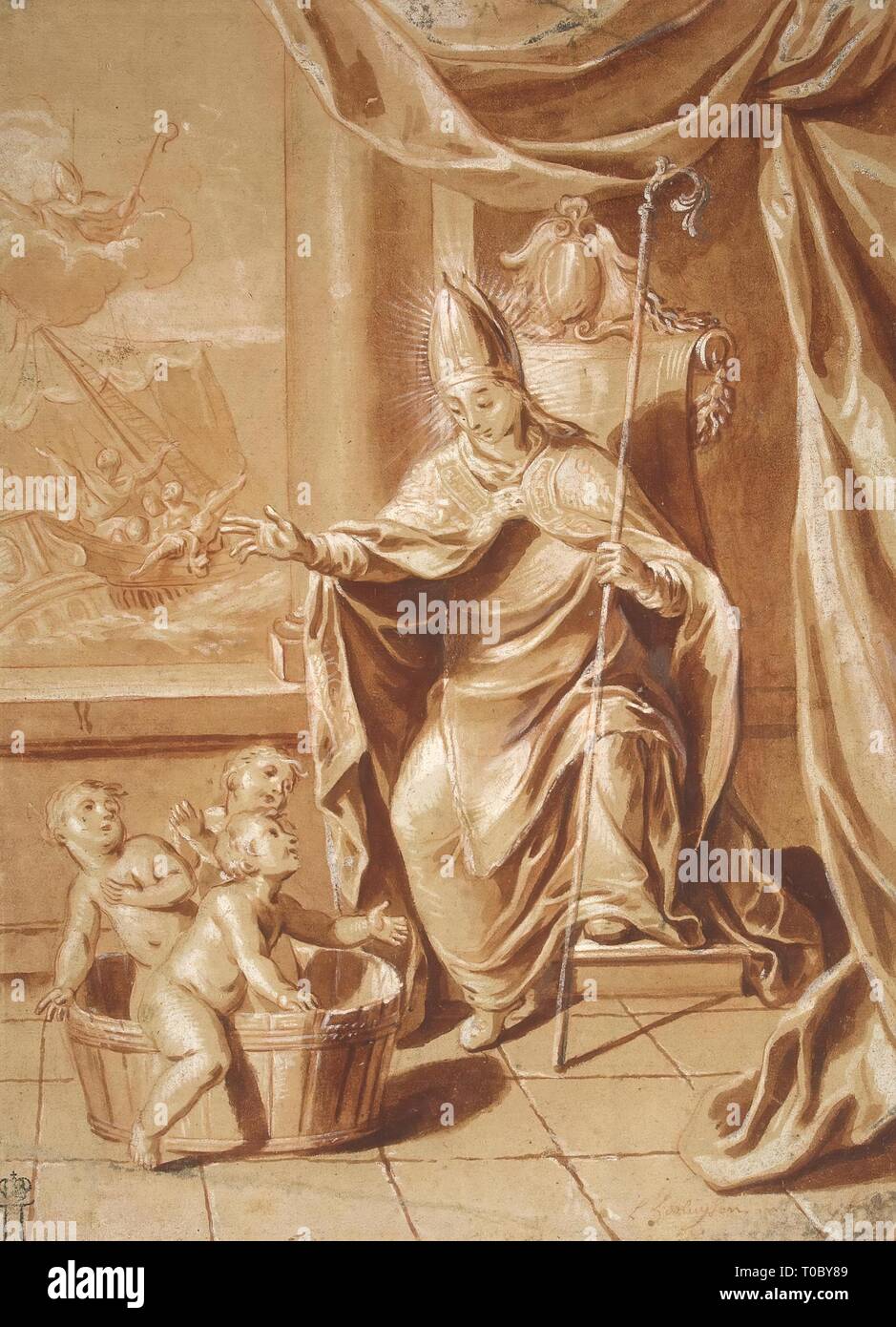 'Miracle of St. Nicholas'. France, 1696 (?). Dimensions: 31,5x22,9 cm ...