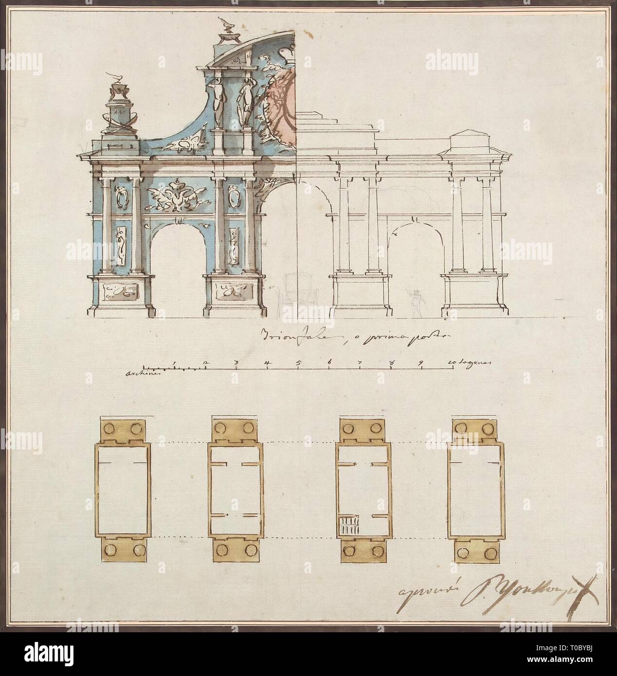 'Design of the Decoration for the Triumphal Gate in Moscow on the ...