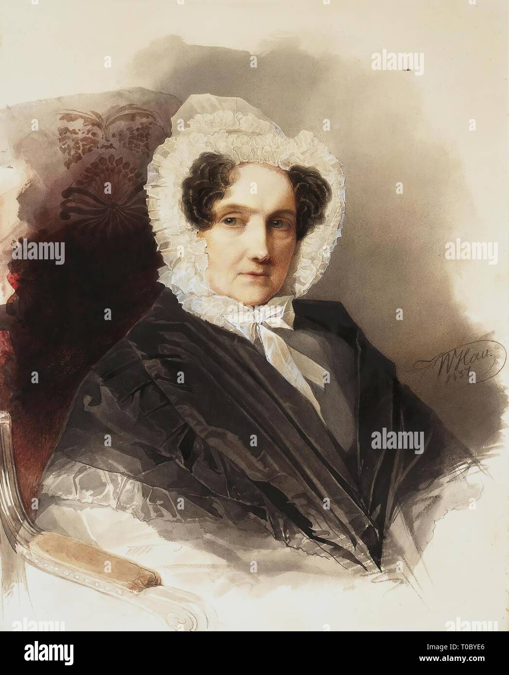 'Portrait of Countess Anna Bobrinskaya'. Russia, 1837. Dimensions: 31 ...