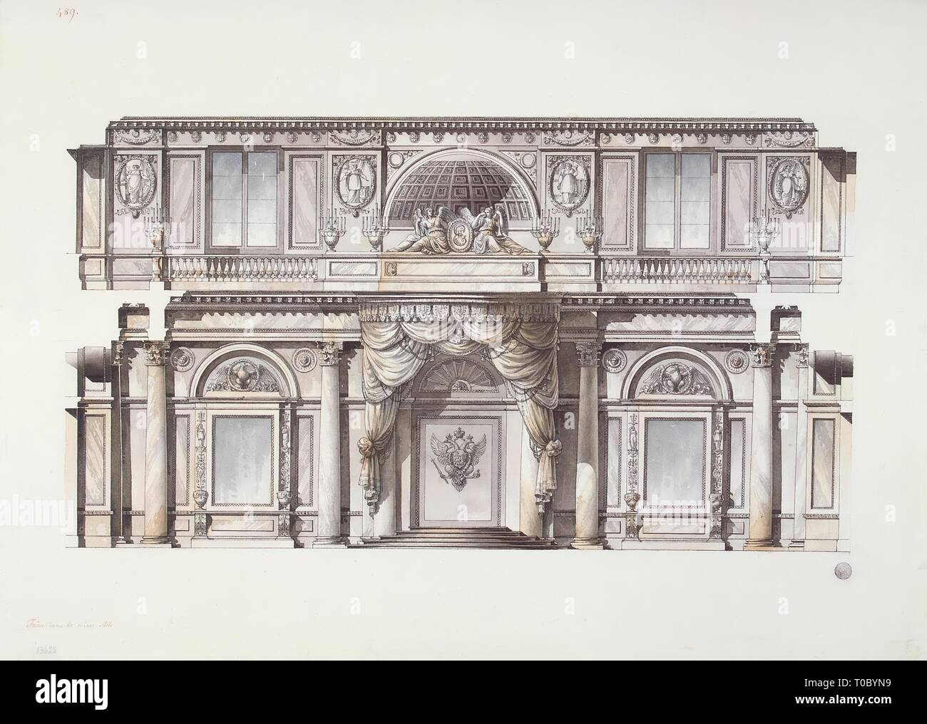'Design of the St George Hall in the Winter Palace. Cross-section ...
