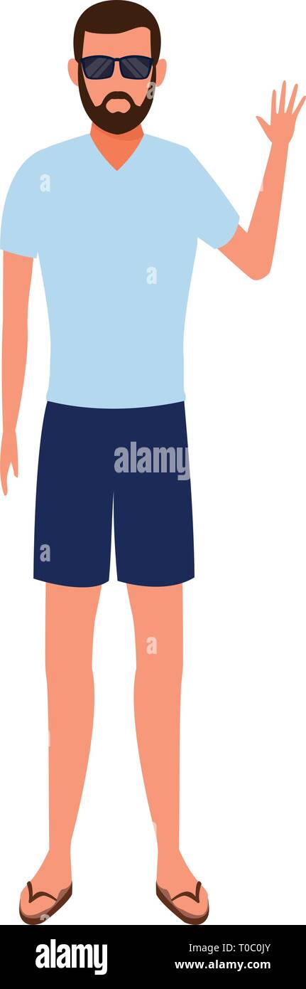 Man wearing beach clothes cartoon hi-res stock photography and images ...