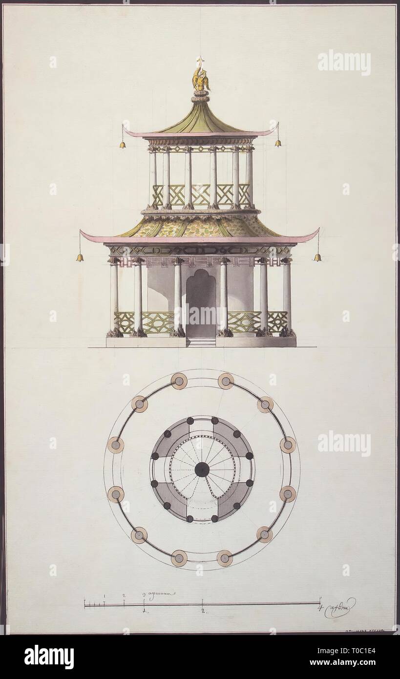 'Plan and Design of the Facade of a Round Chinese Pavilion'. Series of ...