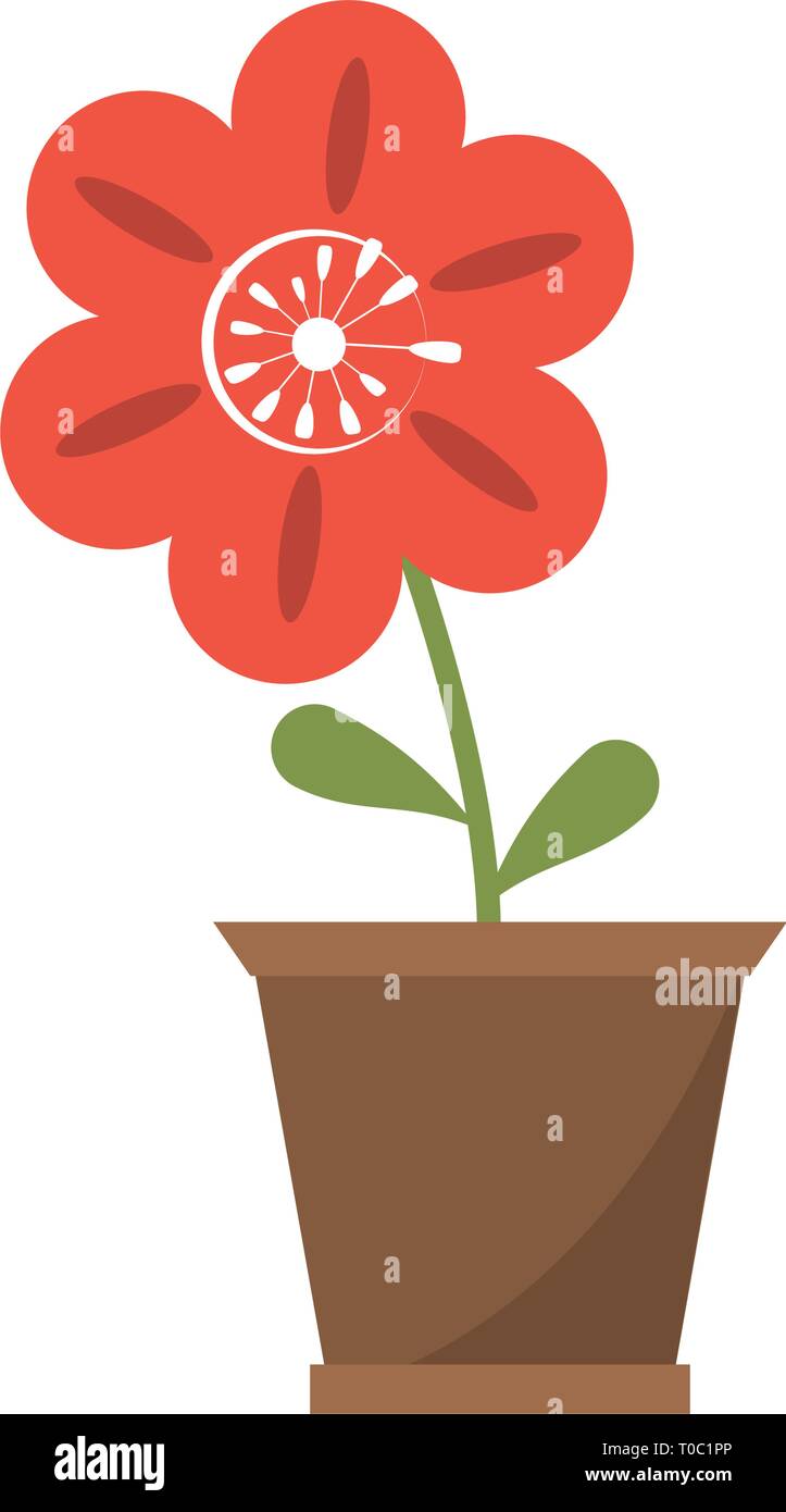 Flower in pot gardening cartoon Stock Vector Image & Art - Alamy