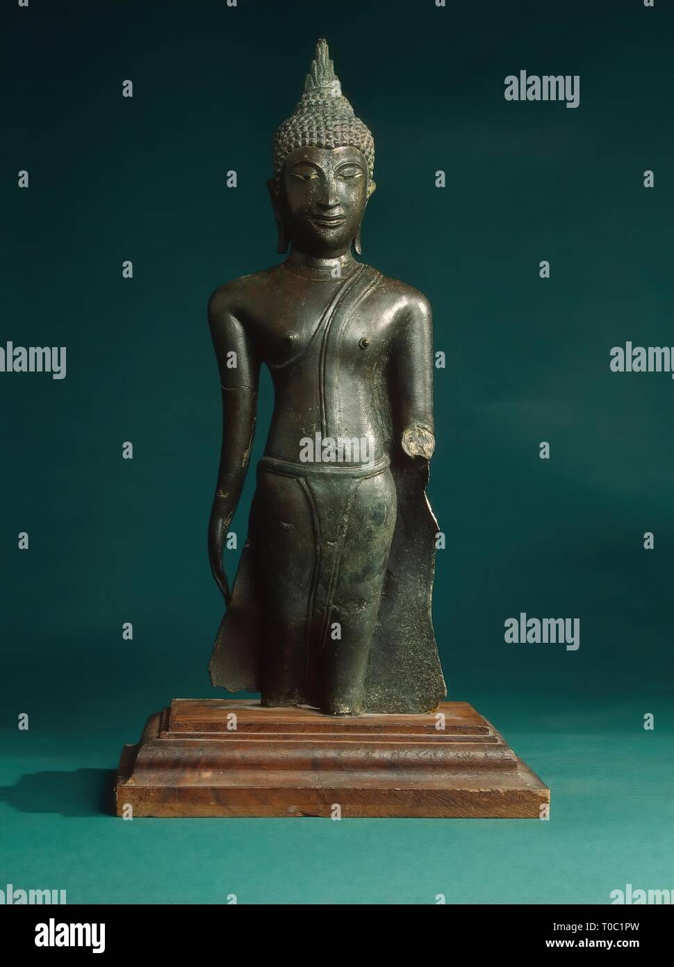 'Walking Buddha (fragment)'. Siam (now Thailand). Art of Sukhothai ...