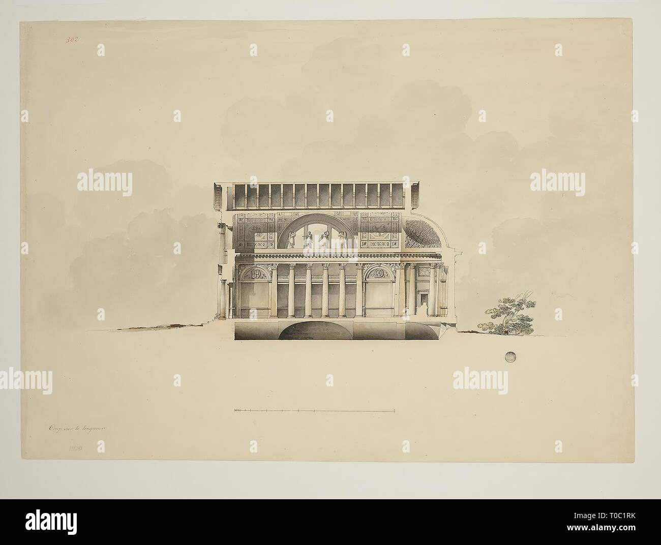 'Longitudinal Cross-section of the Chapel'. Italy. Dimensions: 450x615 ...