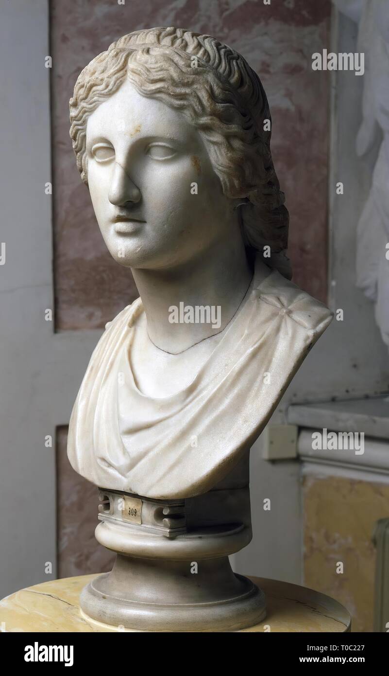 'Head of Artemis'. Roman copy after the Greek original of the 4th ...