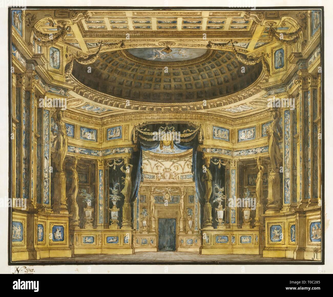 'Palace Hall in Baroque Style'. Italy-Russia, 18th century. Dimensions ...