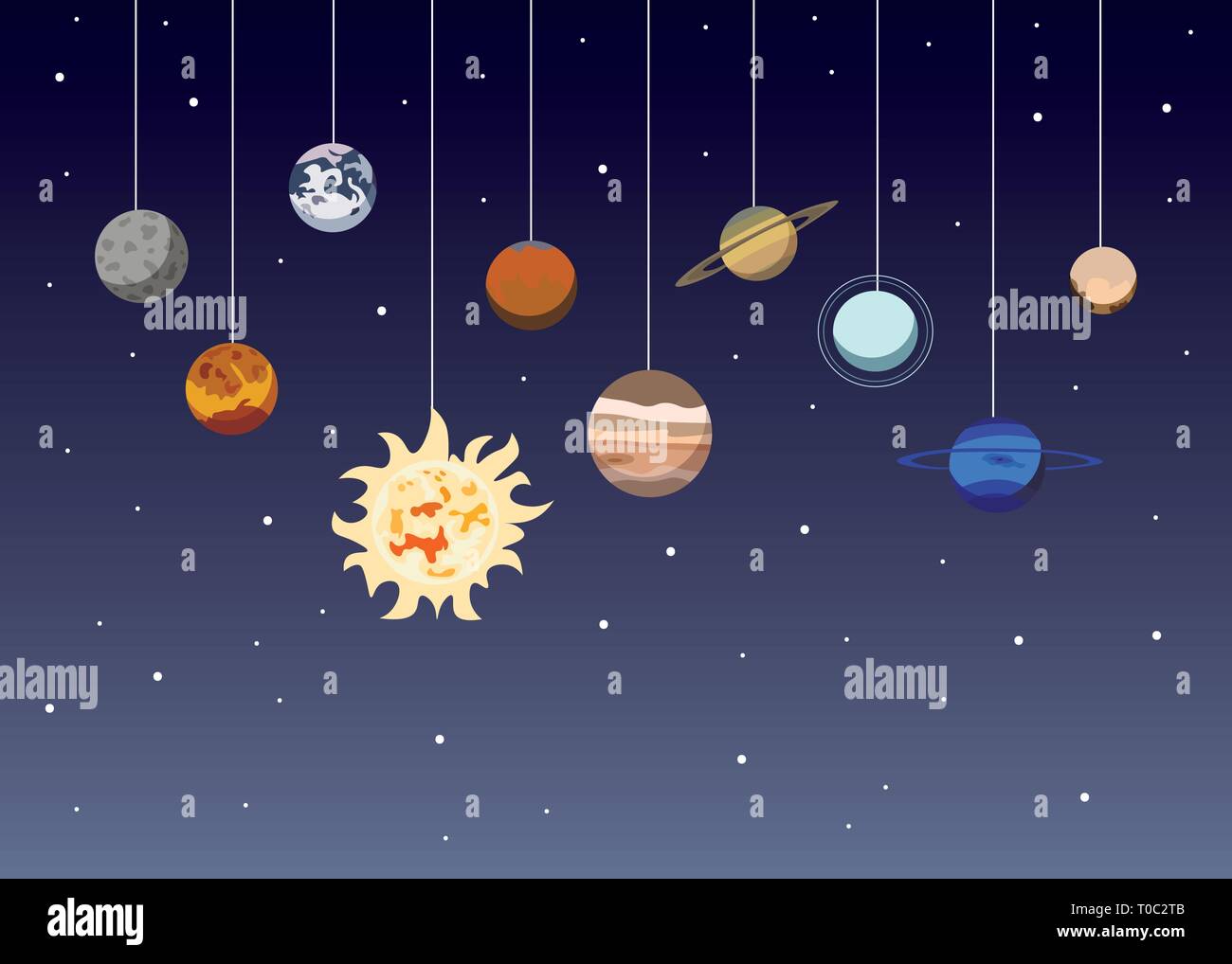 Cartoon solar system planets. Astronomical observatory small planet ... Cartoon solar system planets. Astronomical observatory small planet ...