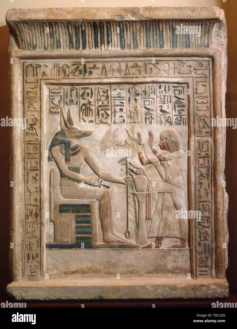 'Stele of the Royal Scribe Ipi'. Ancient Egypt, Second half of the 14th ...