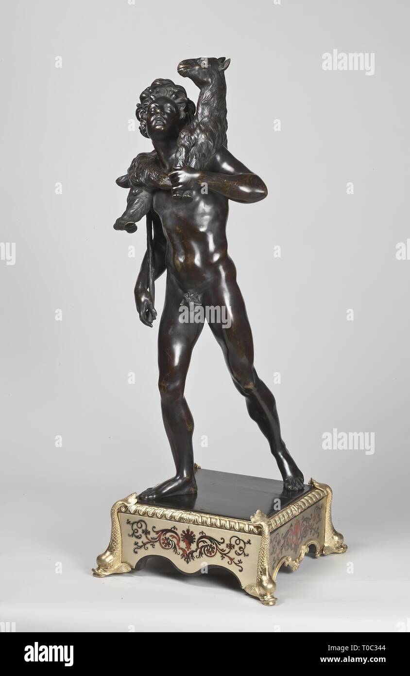 'Faun Carrying a Baby Goat'. France, 18th century. Dimensions: height ...