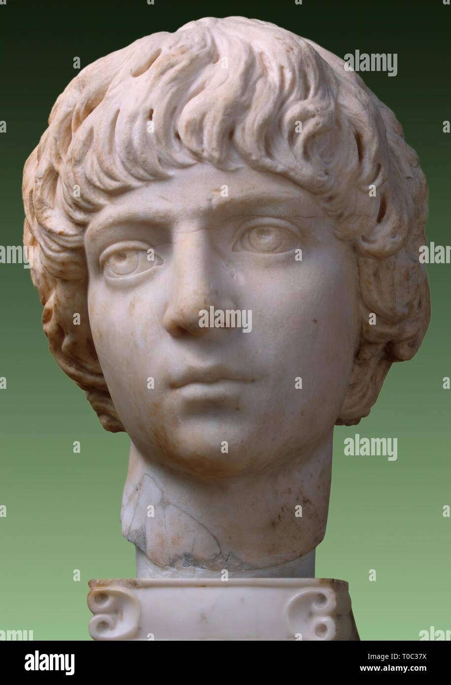 'Portrait of a Roman Youth'. Ancient Rome, 190-200. Dimensions: height ...