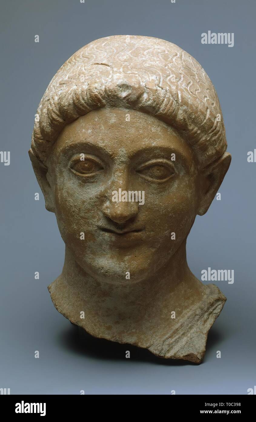 'Head of a Youth (fragment of a statuette)'. Kition or Golgos, Idalion ...