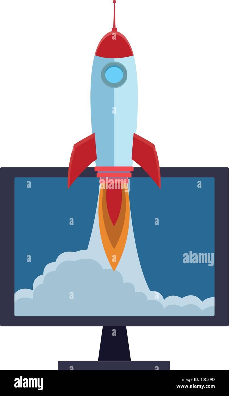 rocket taking off cartoon Stock Vector Image & Art - Alamy
