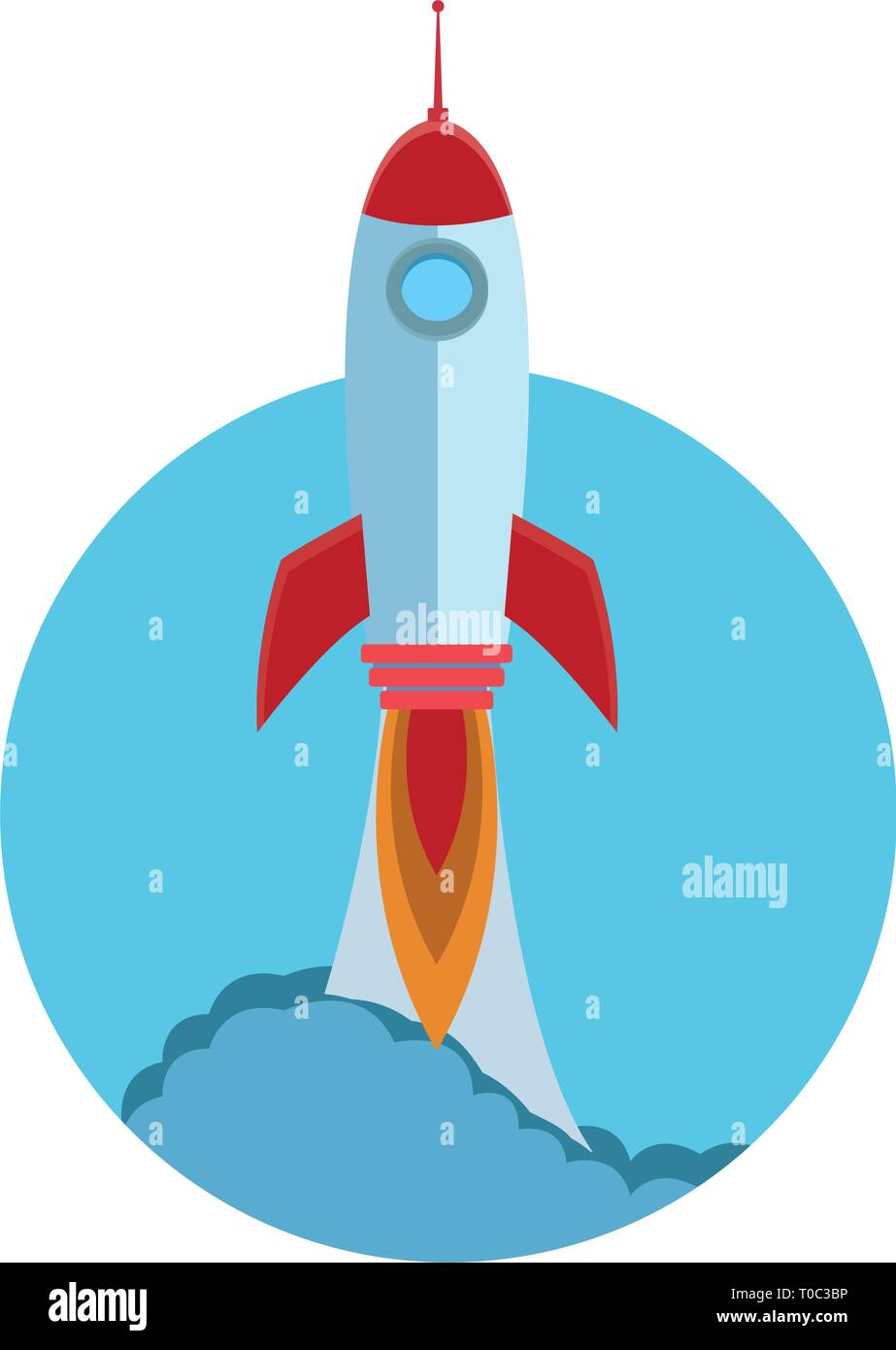 rocket taking off cartoon Stock Vector Image & Art - Alamy