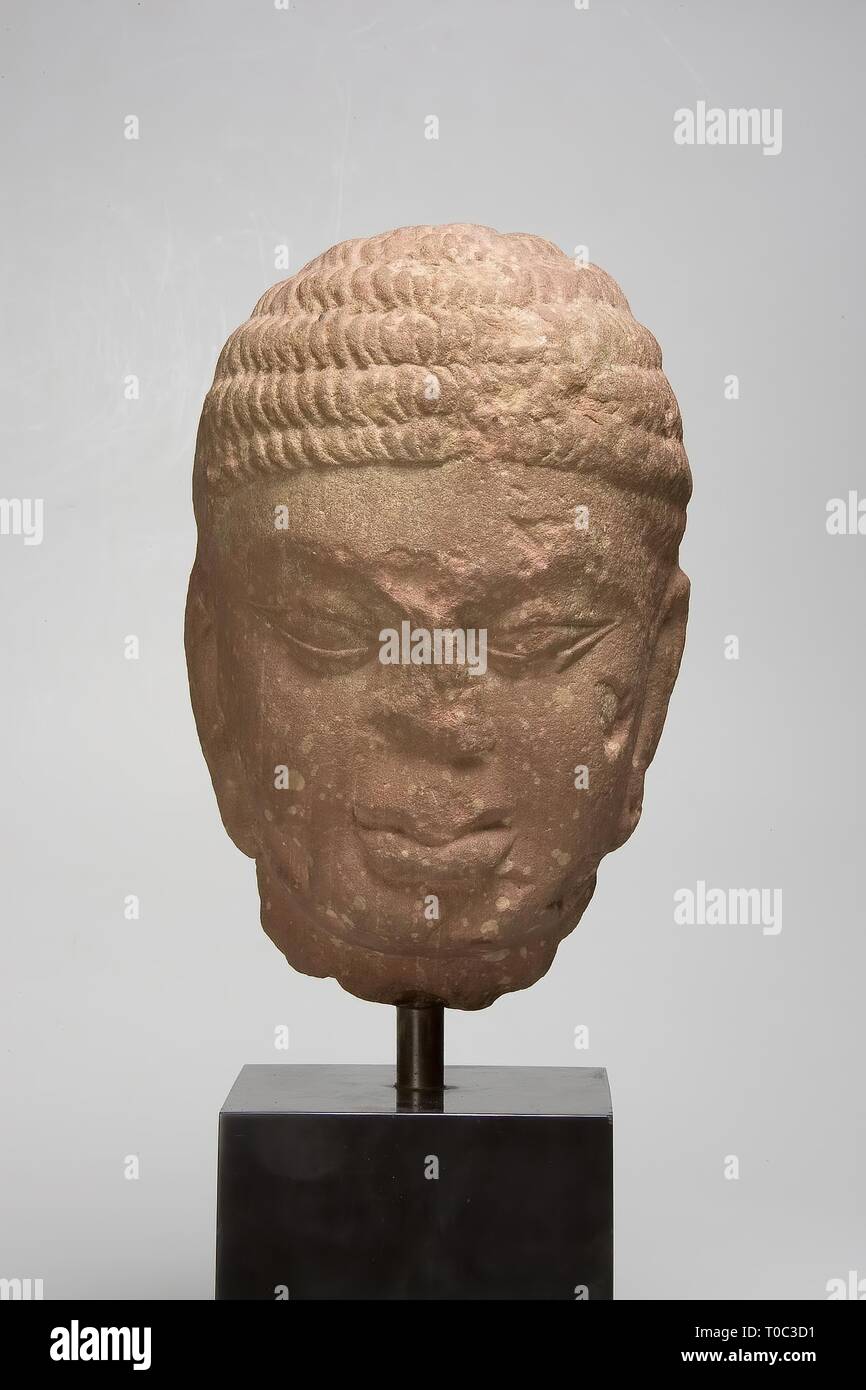 'Head of a Statue of Buddha'. India. Mathura, Late 2nd century ...
