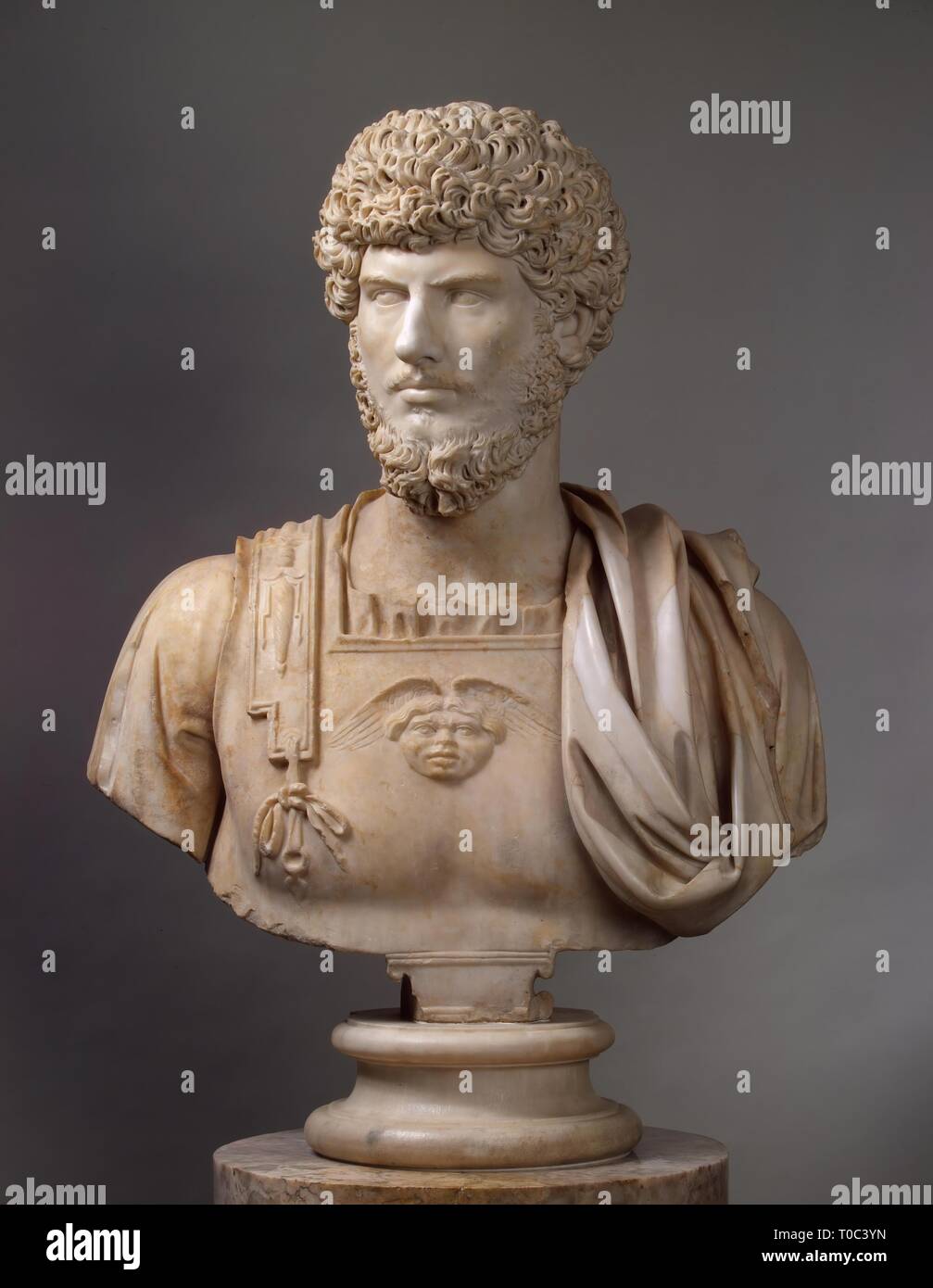'Bust of the Emperor Lucius Verus'. Ancient Rome, 161-169. Dimensions ...