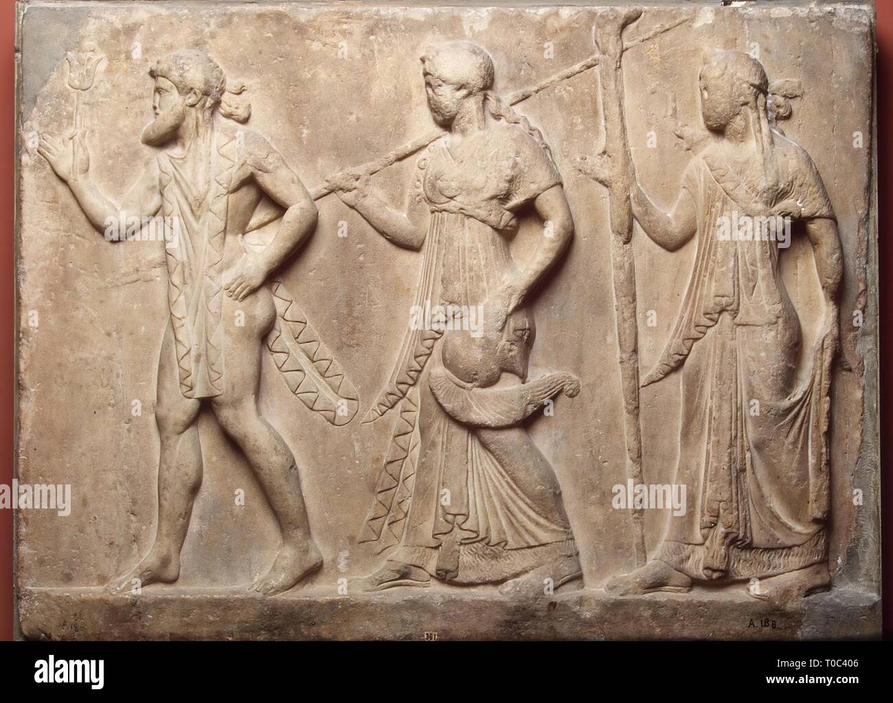 'Procession of Hermes, Athena and Artemis'. Ancient Rome, 1st century BC - 1st century ...