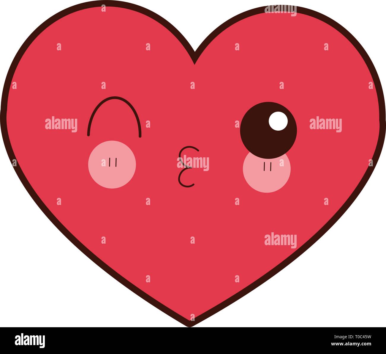 heart flirting kawaii cartoon Stock Vector Image & Art - Alamy