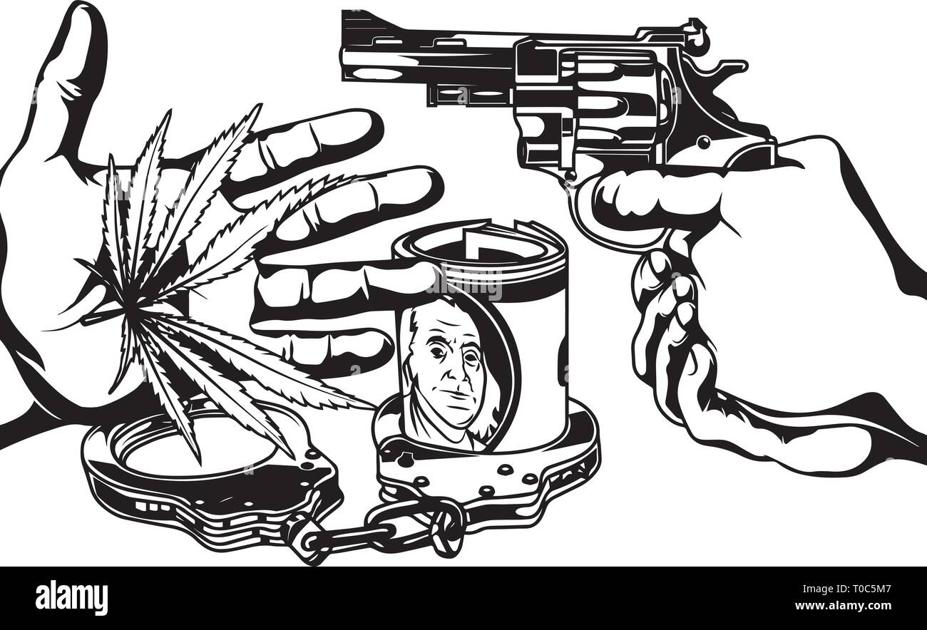 Weed And Guns Drawings