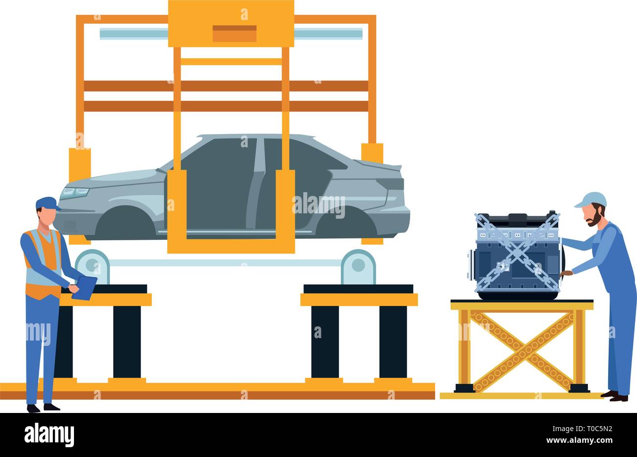 industry car manufacturing cartoon Stock Vector Image & Art - Alamy