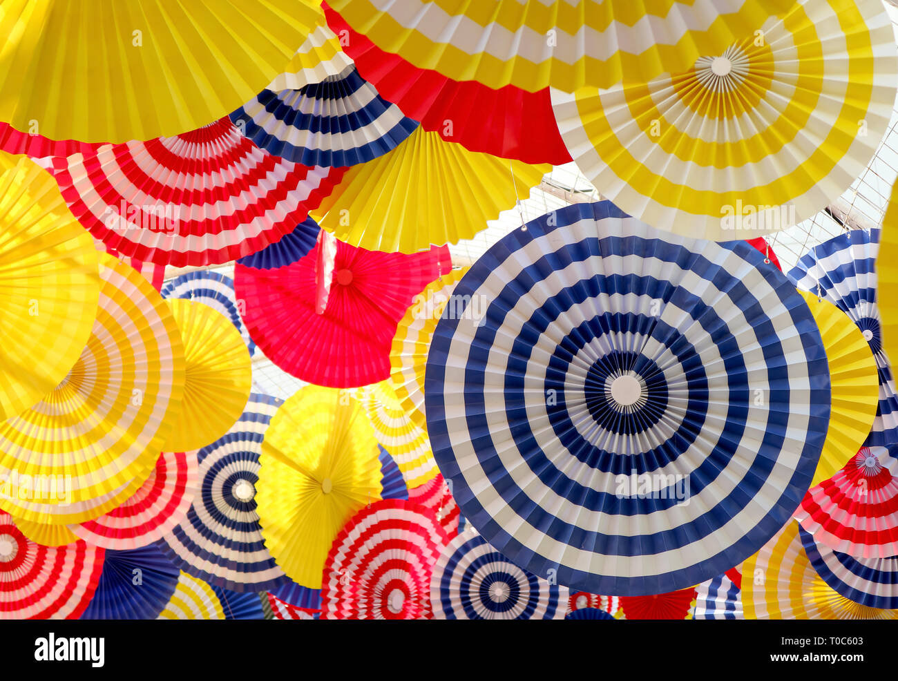 Colorful pleated paper decoration for background or banner Stock Photo ...