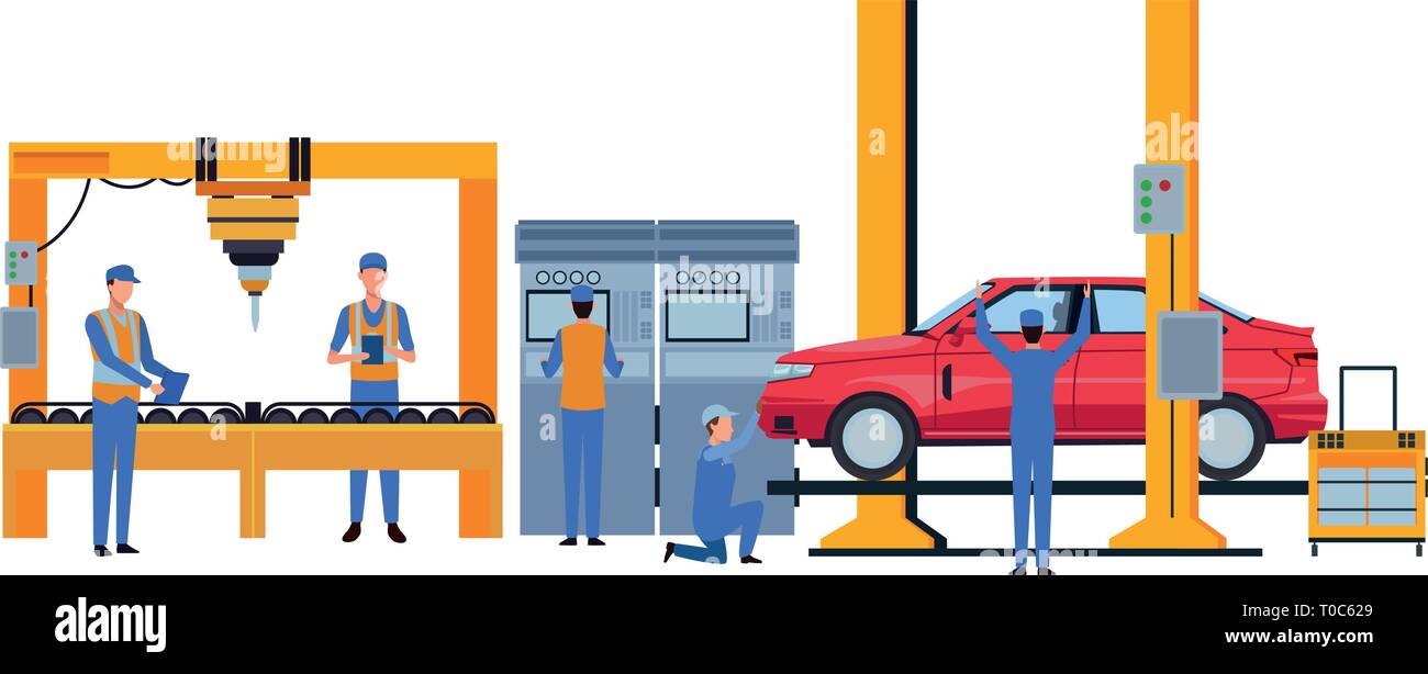 Robotics car production Stock Vector Images - Alamy