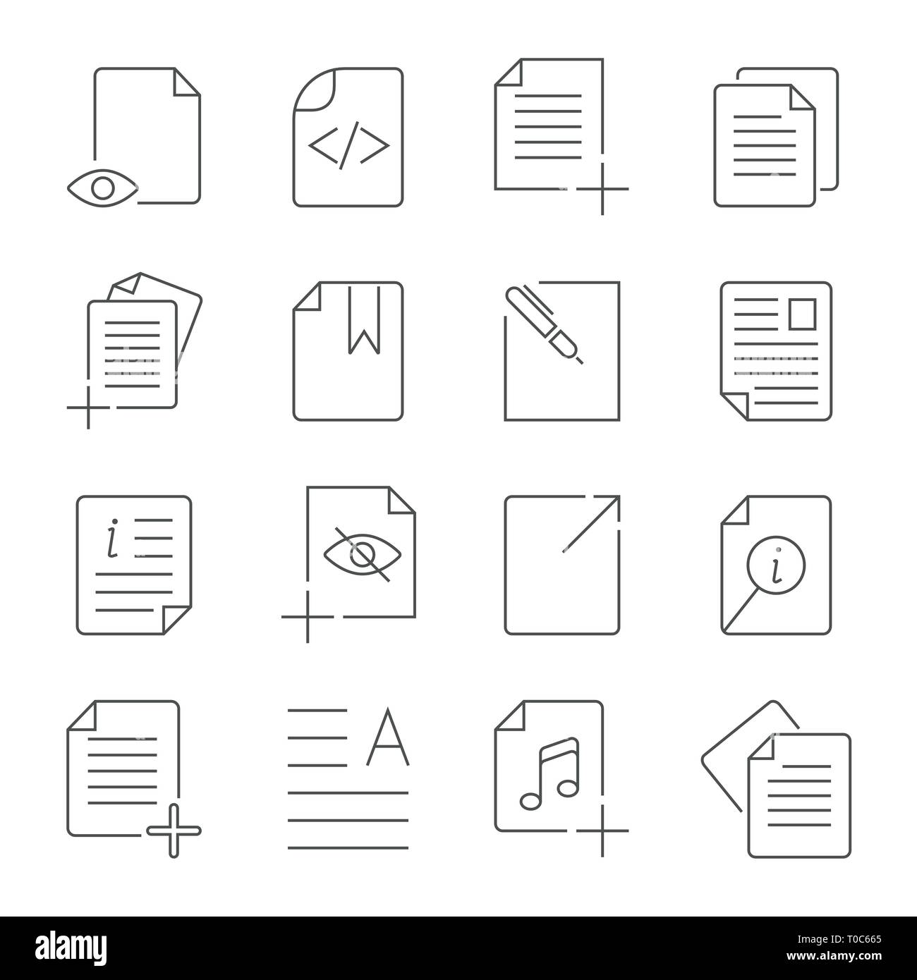 Simple Set of Document Flow Management Vector Line Icons. Contai Stock ...