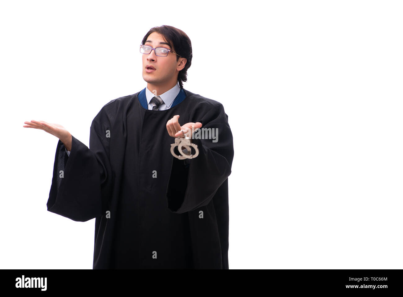 Young handsome judge isolated on white Stock Photo - Alamy