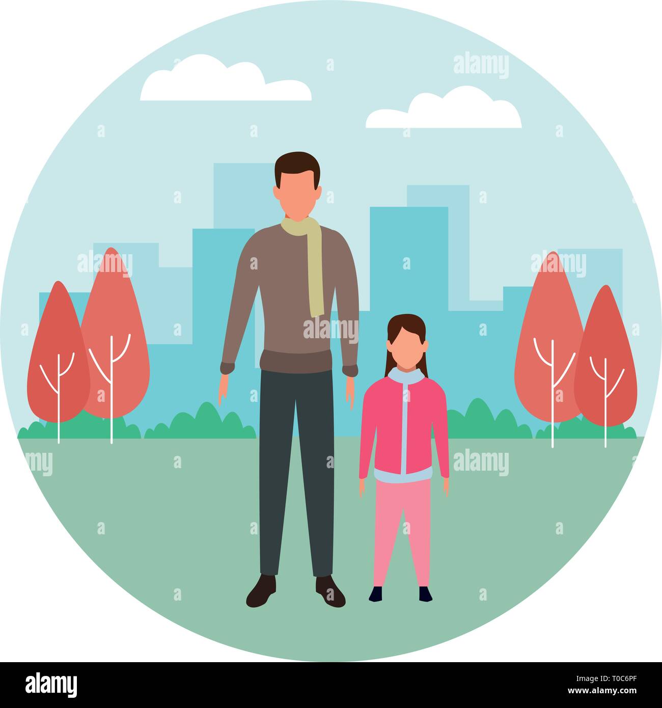 man with child avatars round icon round icon Stock Vector Image & Art ...