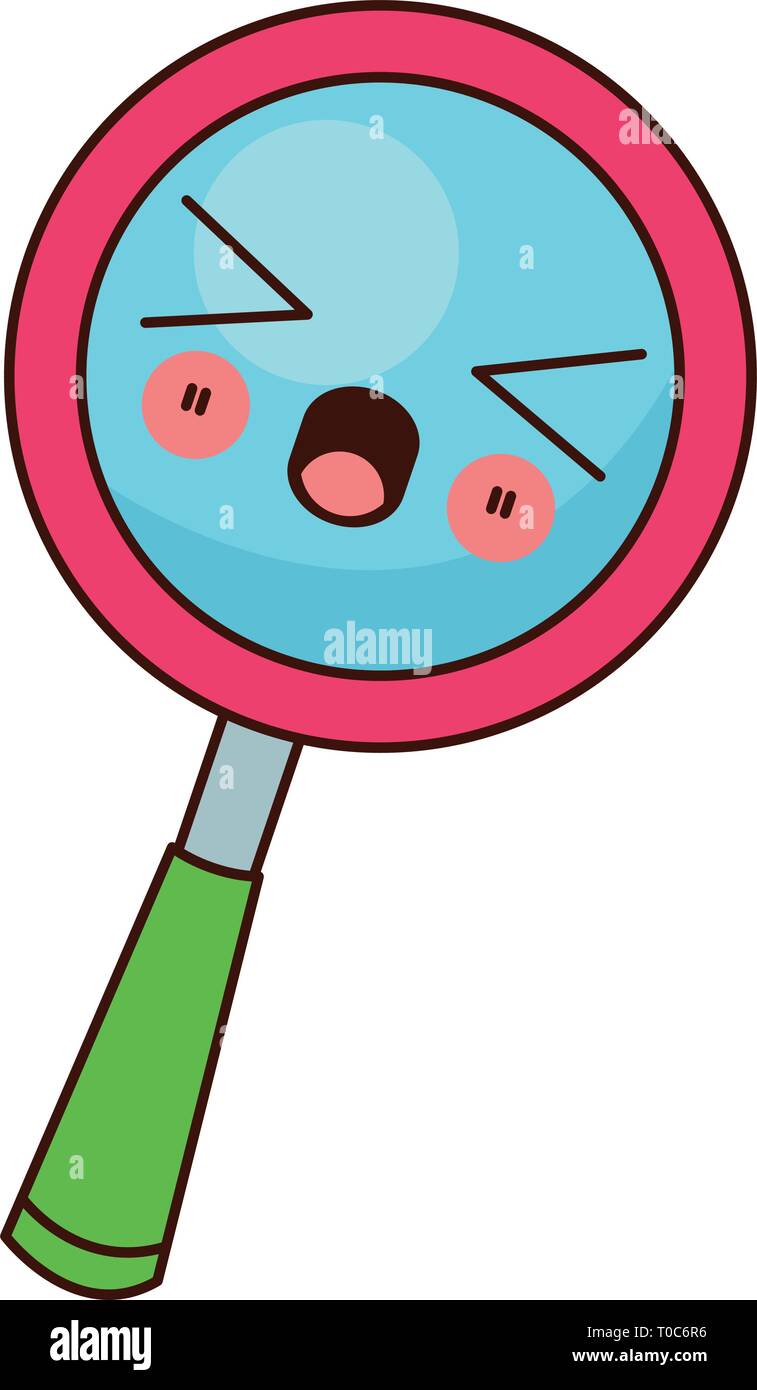 Magnifying glass kawaii cartoon Stock Vector Image & Art - Alamy