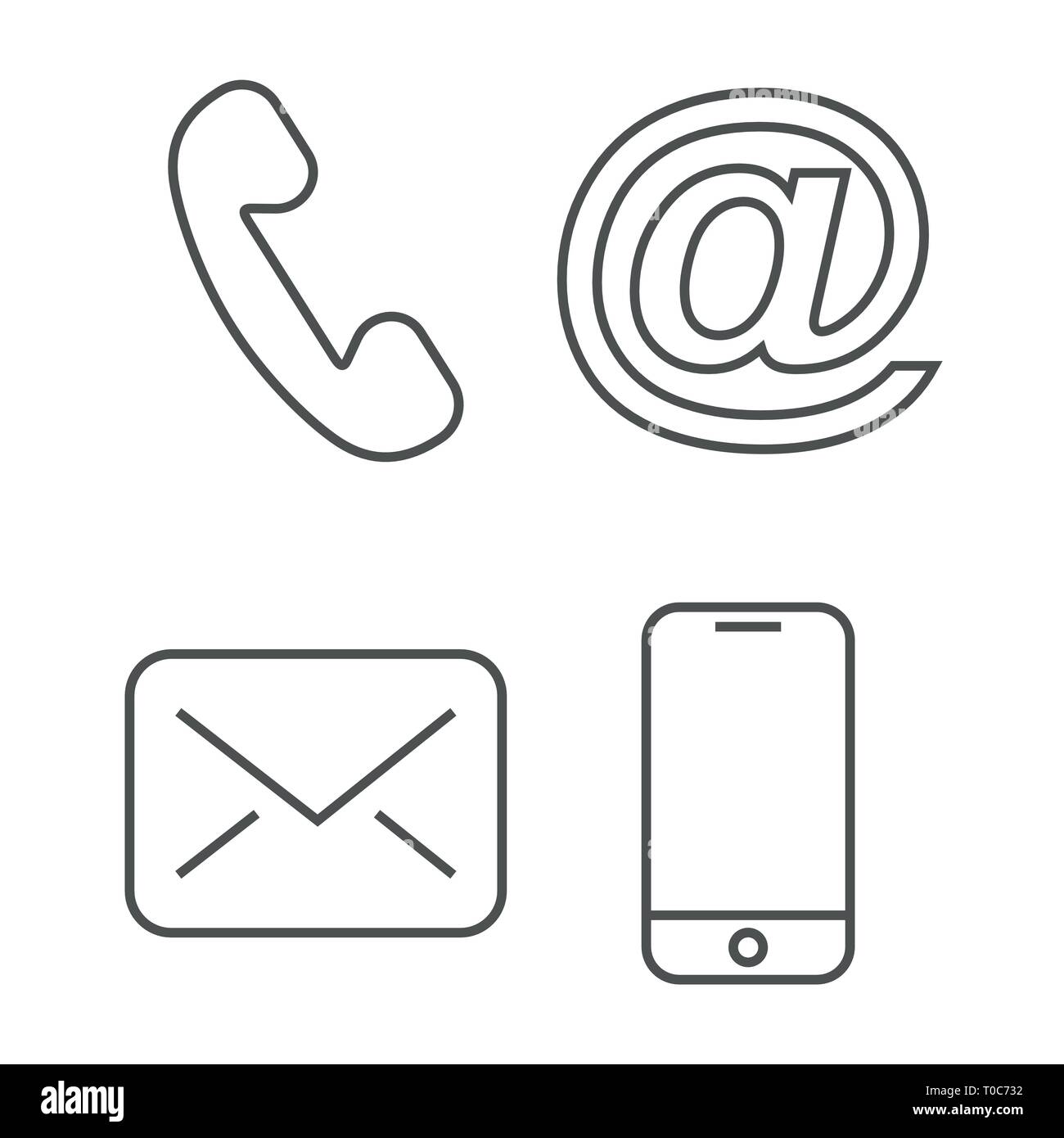 Set editable vector icons Cut Out Stock Images & Pictures - Alamy