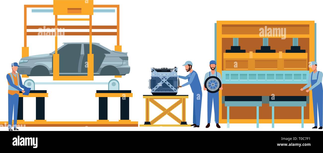 industry car manufacturing cartoon Stock Vector Image & Art - Alamy