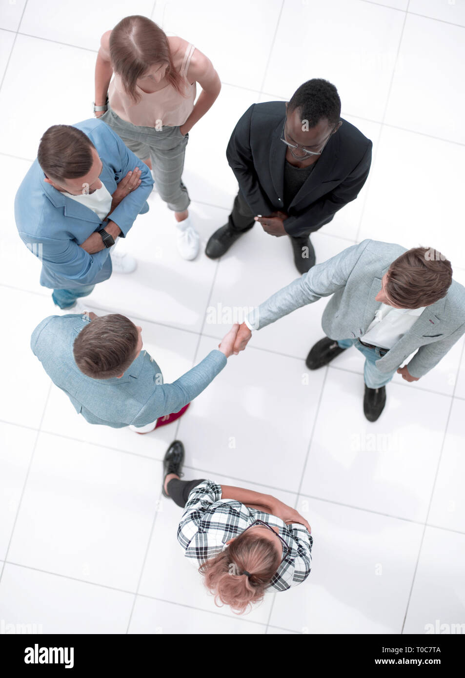 Business people meeting in the office top view Stock Photo - Alamy