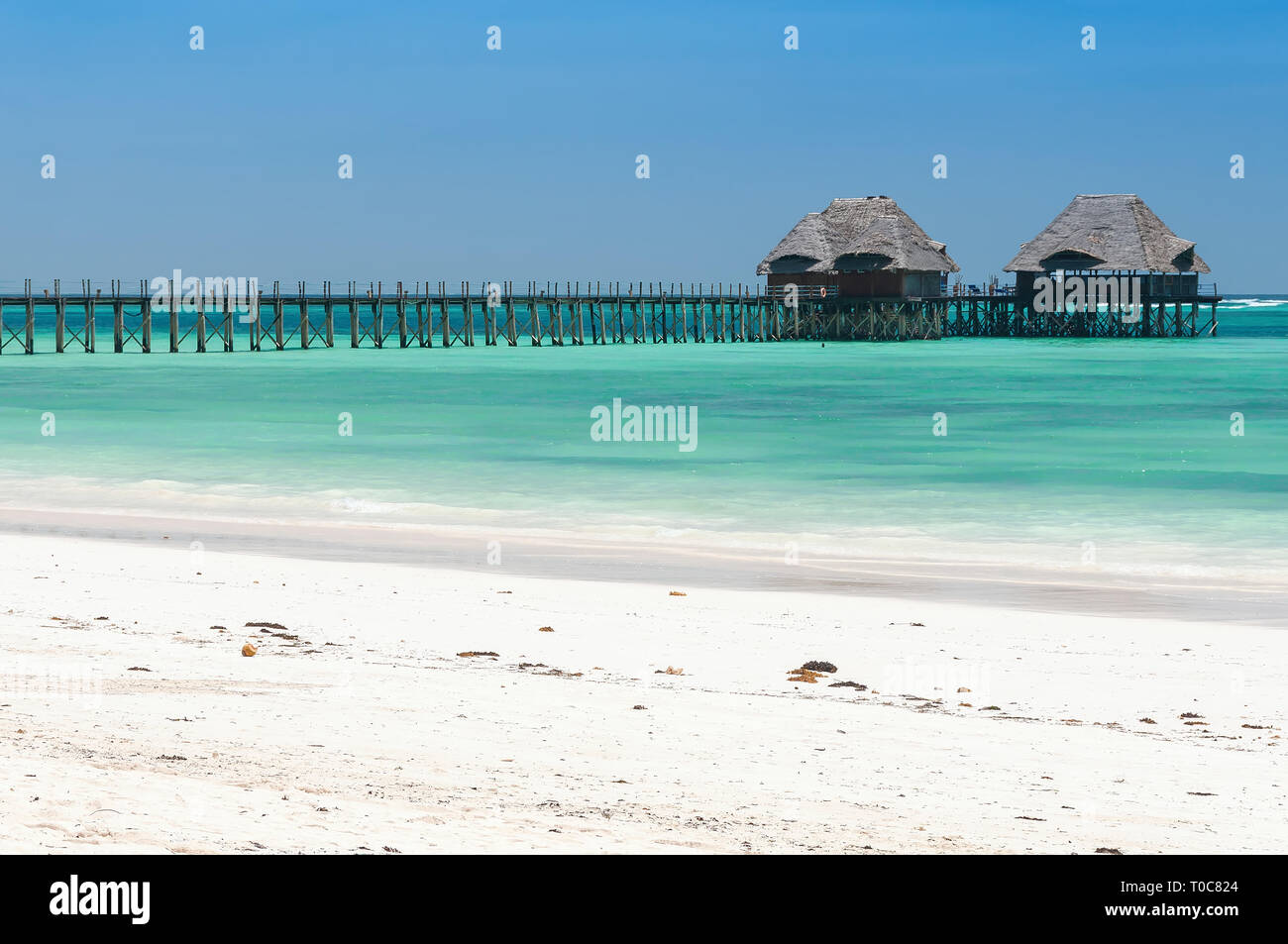 View of Zanzibar tropical beach and sea - Indian ocean - Africa Stock ...