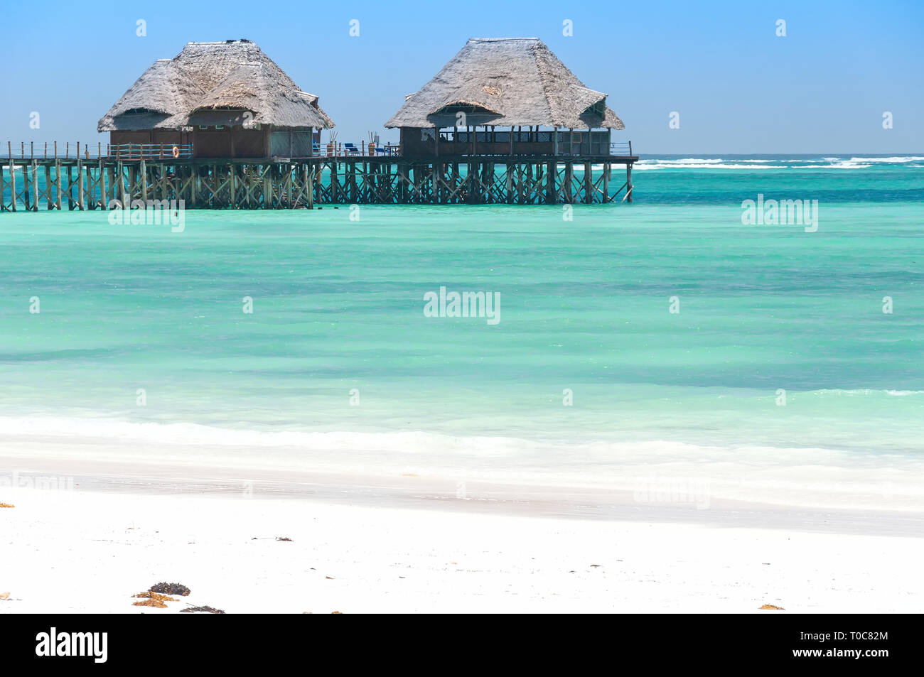 View of Zanzibar tropical beach and sea - Indian ocean - Africa Stock ...