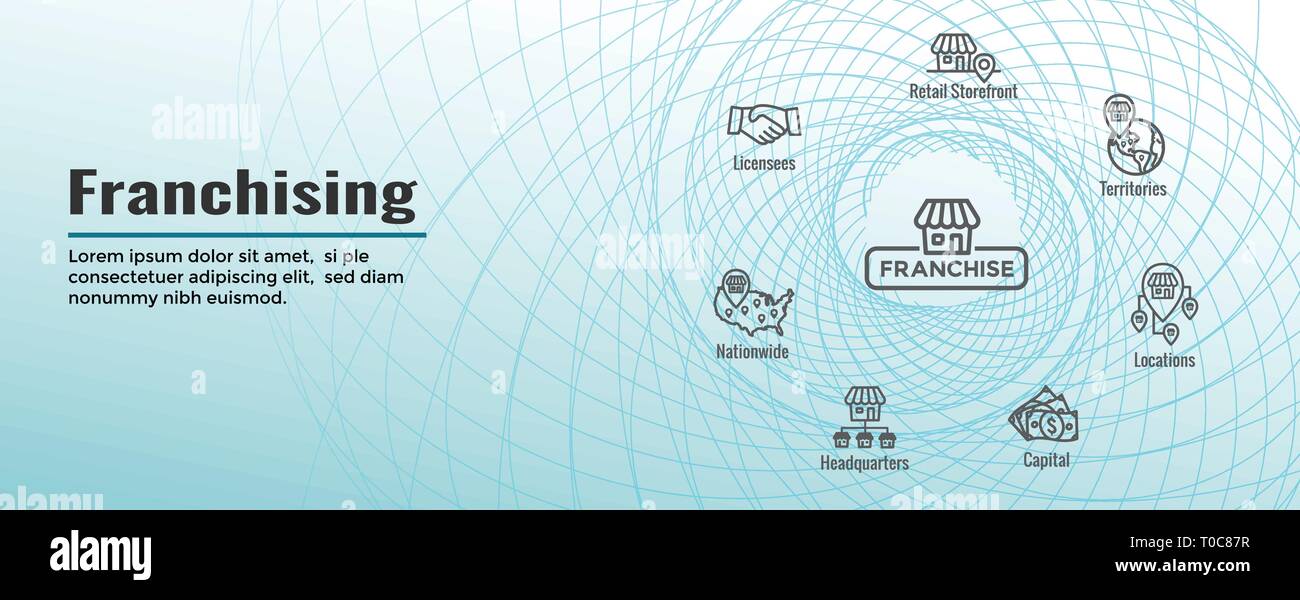 Franchise Icon Set - Home Office, corporate Headquarters and Franchisee ...