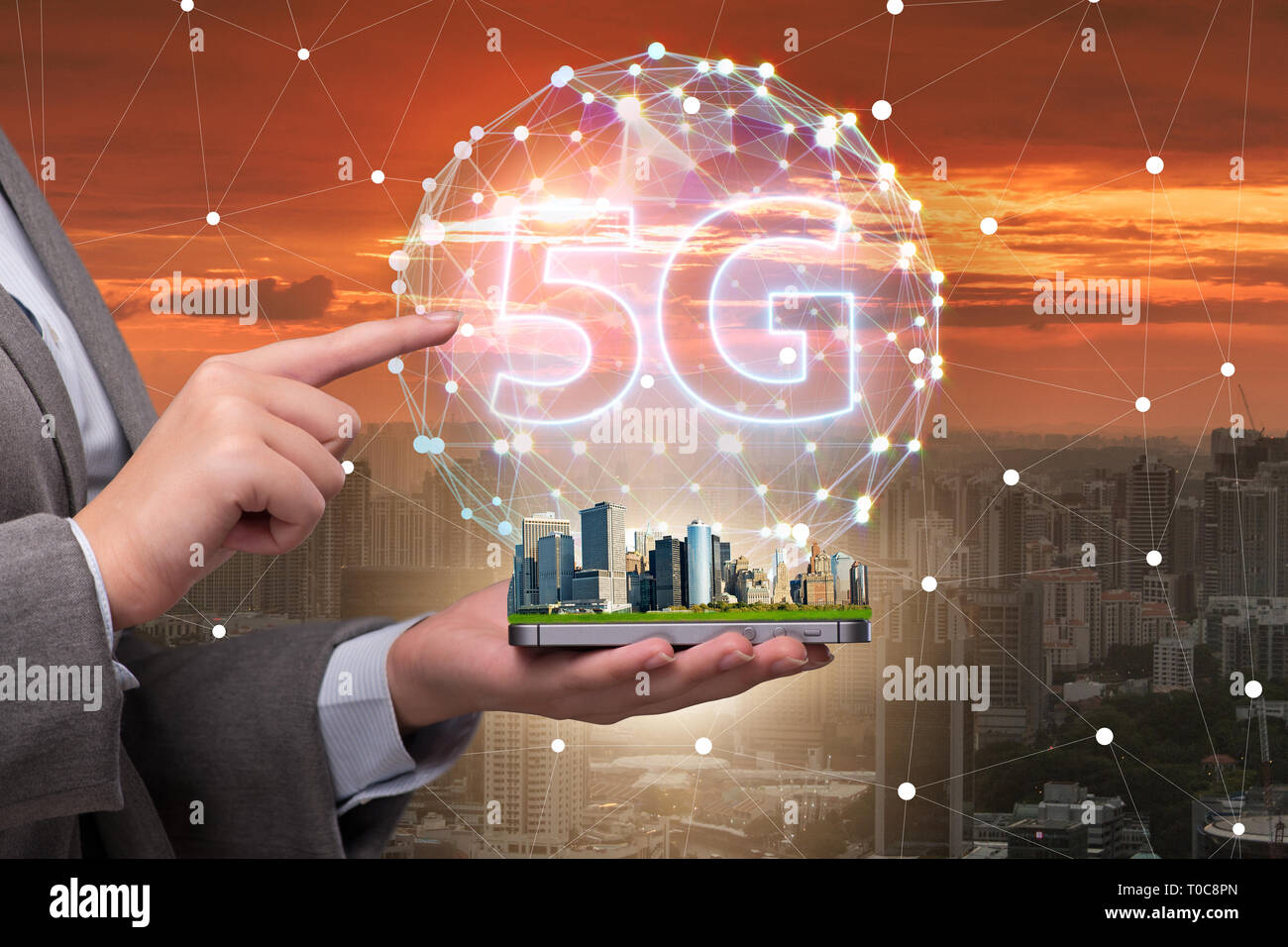 5g concept of internet connection technology Stock Photo - Alamy