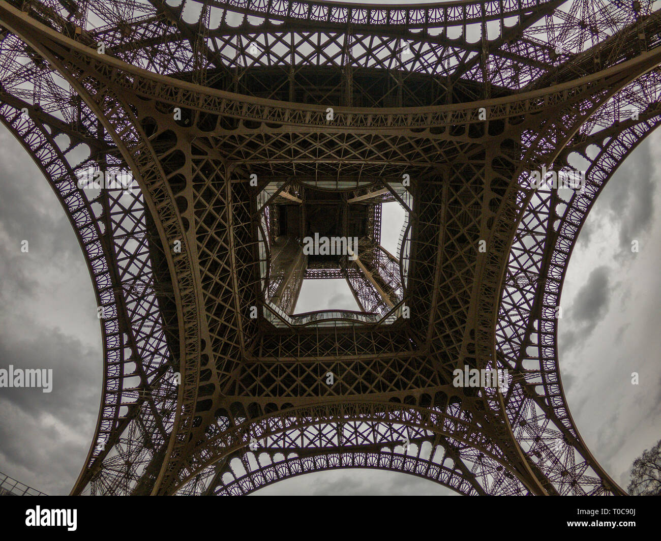 Eiffel tower interior hi-res stock photography and images - Alamy